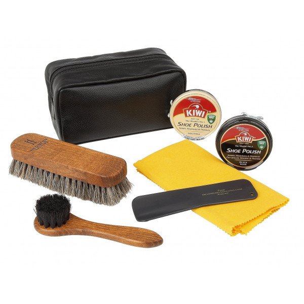 Shoe care kit in leather bag - Bradshaw & Lloyd